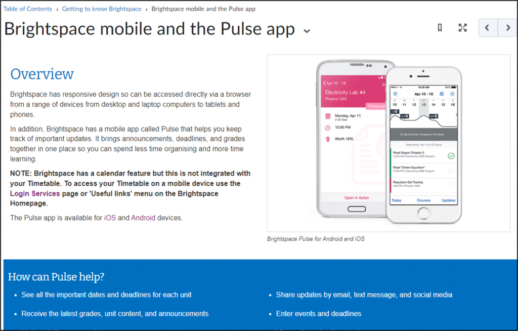 Centre for Fusion Learning Innovation and Excellence | Brightspace Help and the Pulse app